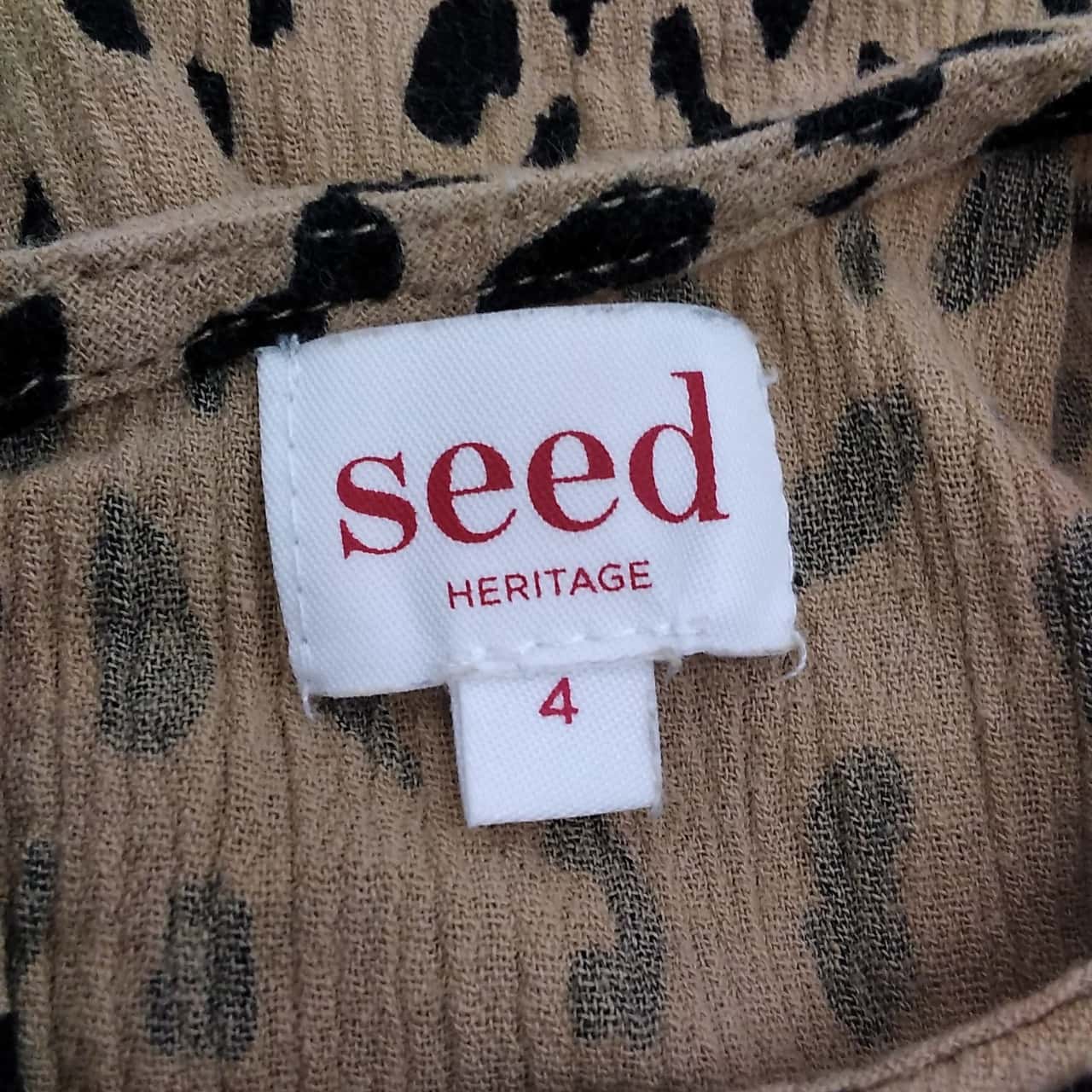 Seed Heritage Girls 4yrs Beige Animal Print Dress (14, 50)(s)