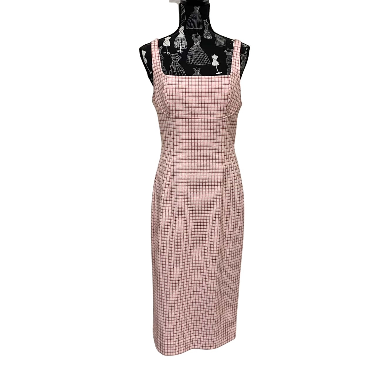 Saba Womens Size 12 Midi Dress Checked / Pink / Red BNWT(s)