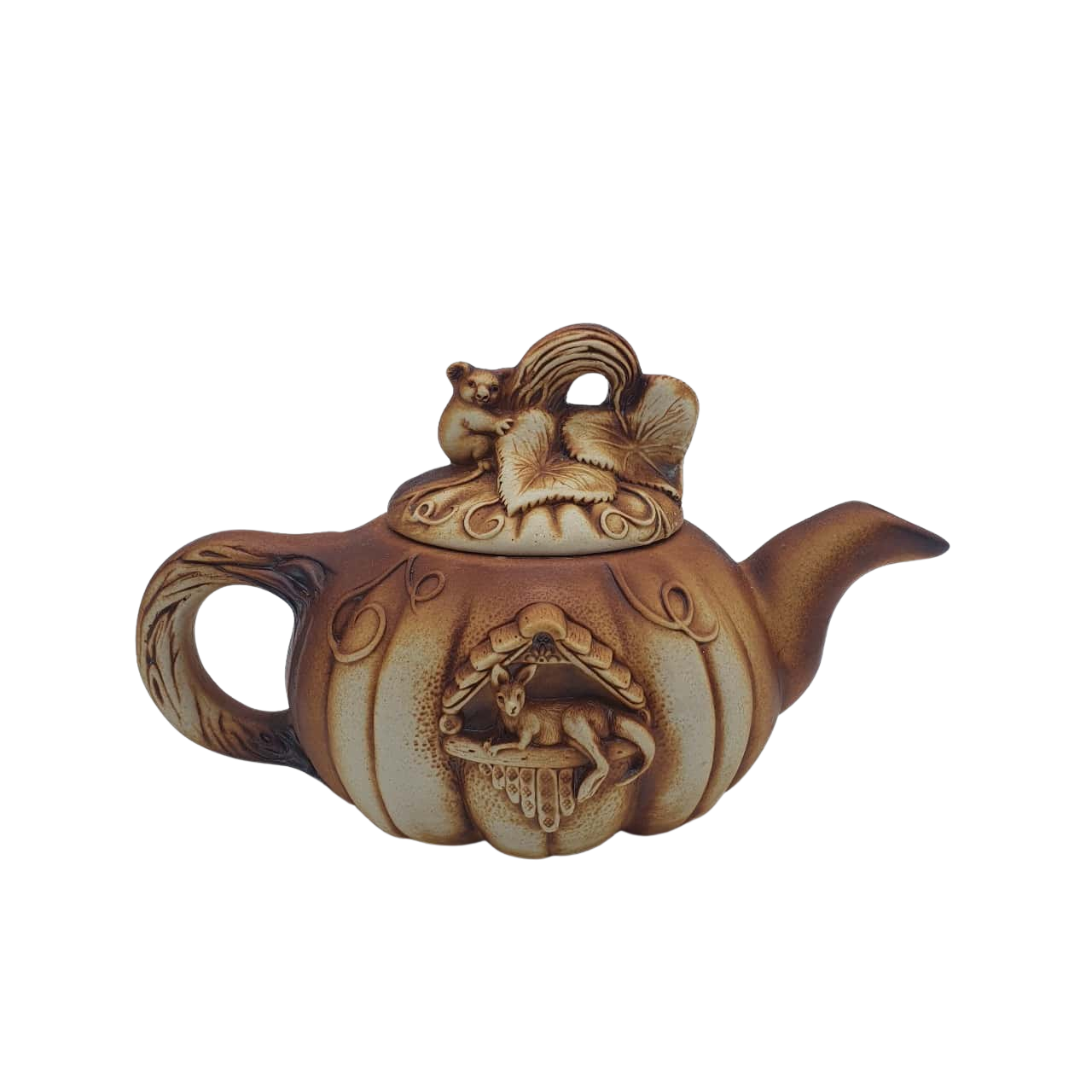 Vintage Collectable Swagman Australia Pottery Pumkin Tea Pot Australiana(s)