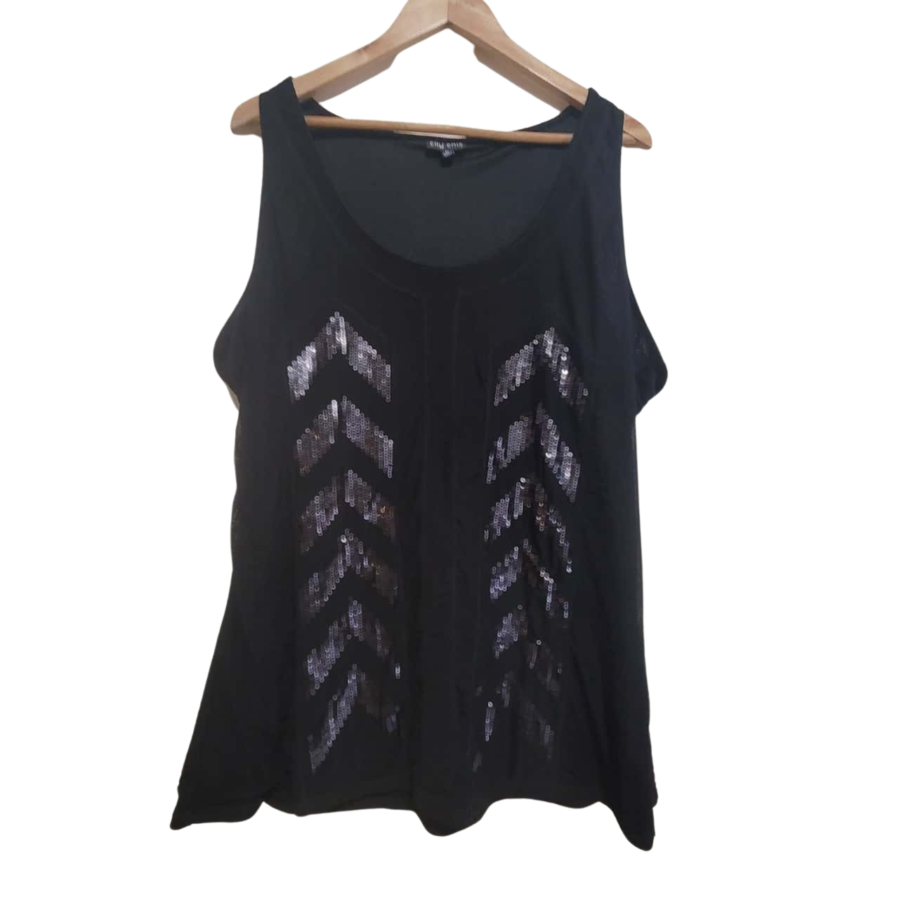 City Chic Womens Sleeveless Top Size Xl Black