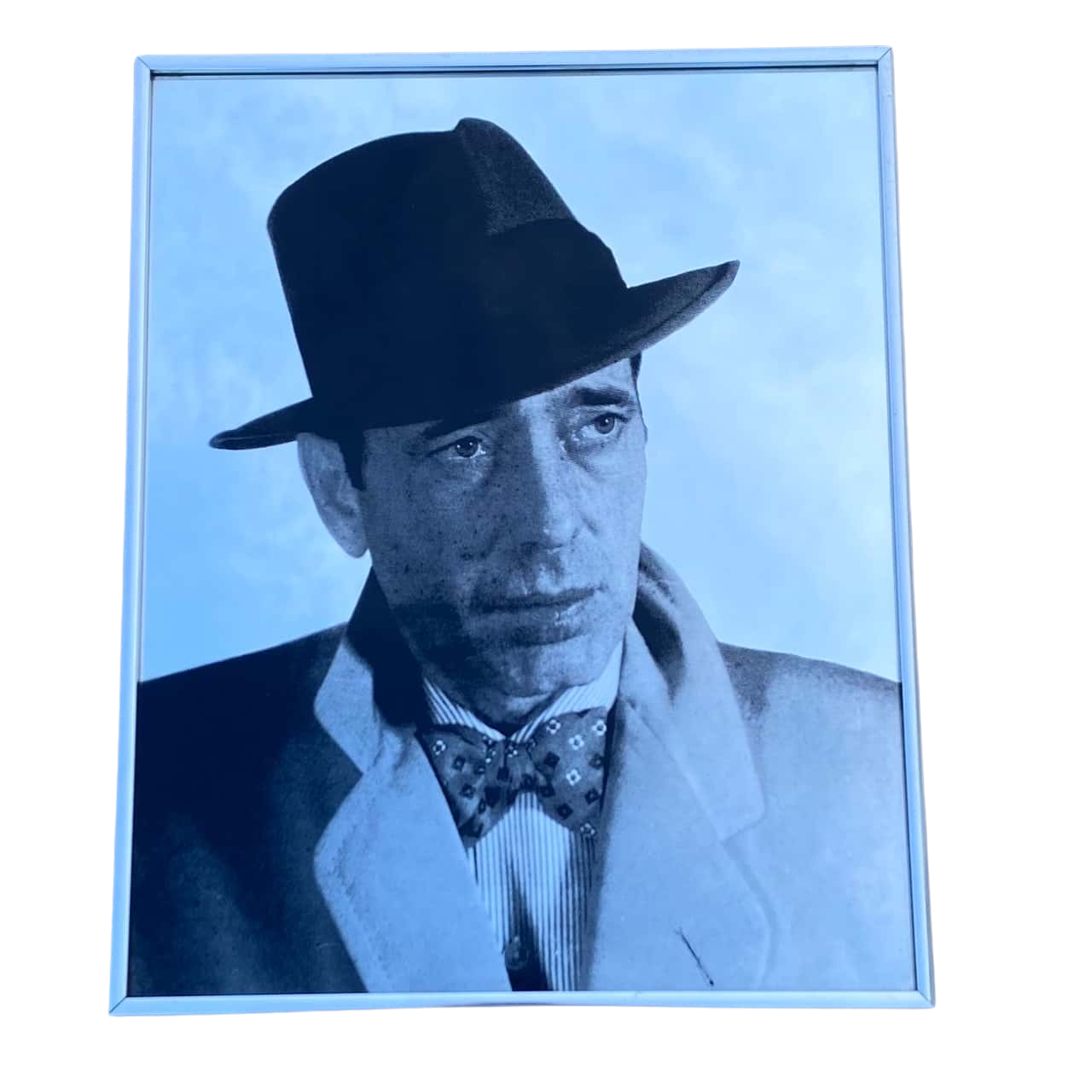 1970s Vintage Humphrey Bogart Glass Mirror Metal Frame Retro 41 cm x 52 ...