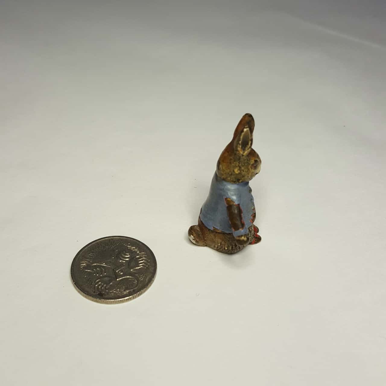 Miniature Peter Rabbit Cold Painted Bronze Circa:1933(s)