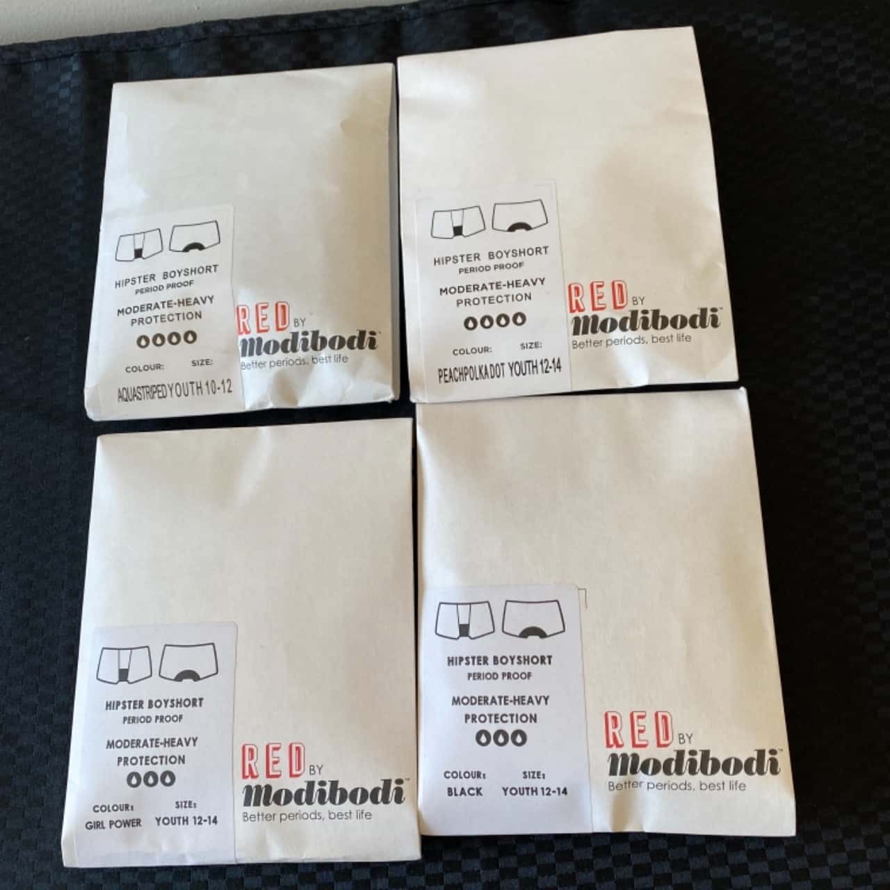 Red by Modibodi Period Underwear Boy-Short Style Size 10-12 - New In ...