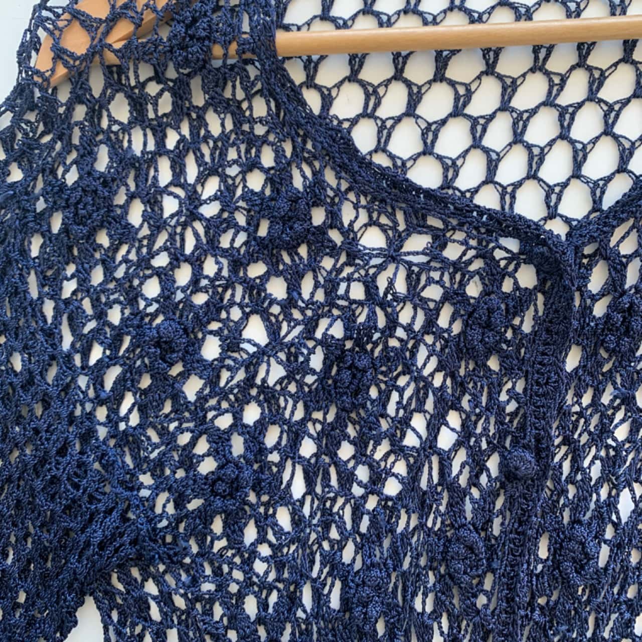 Medium Navy Blue Crochet Top (s)