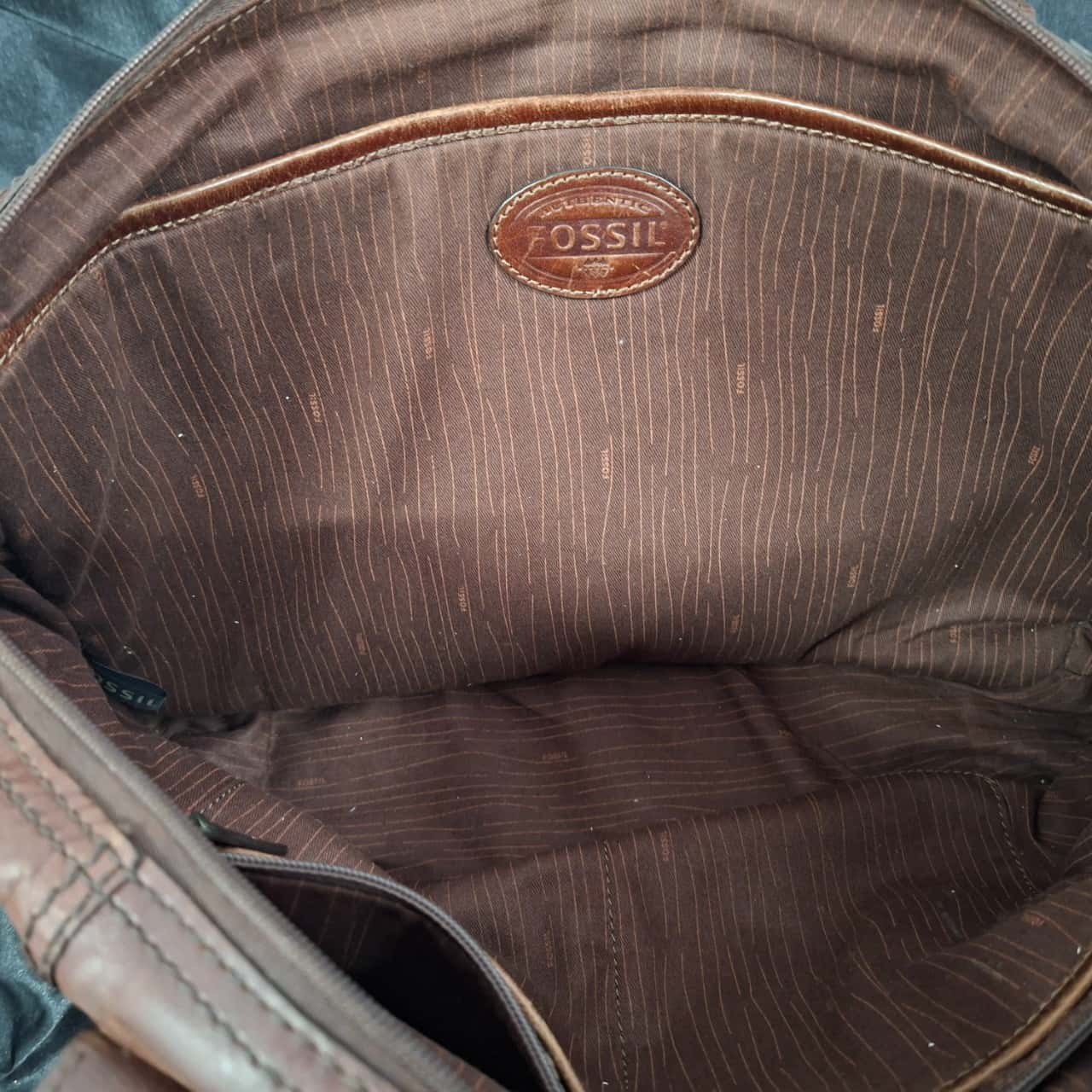 Fossil Unisex Brown laptop bag