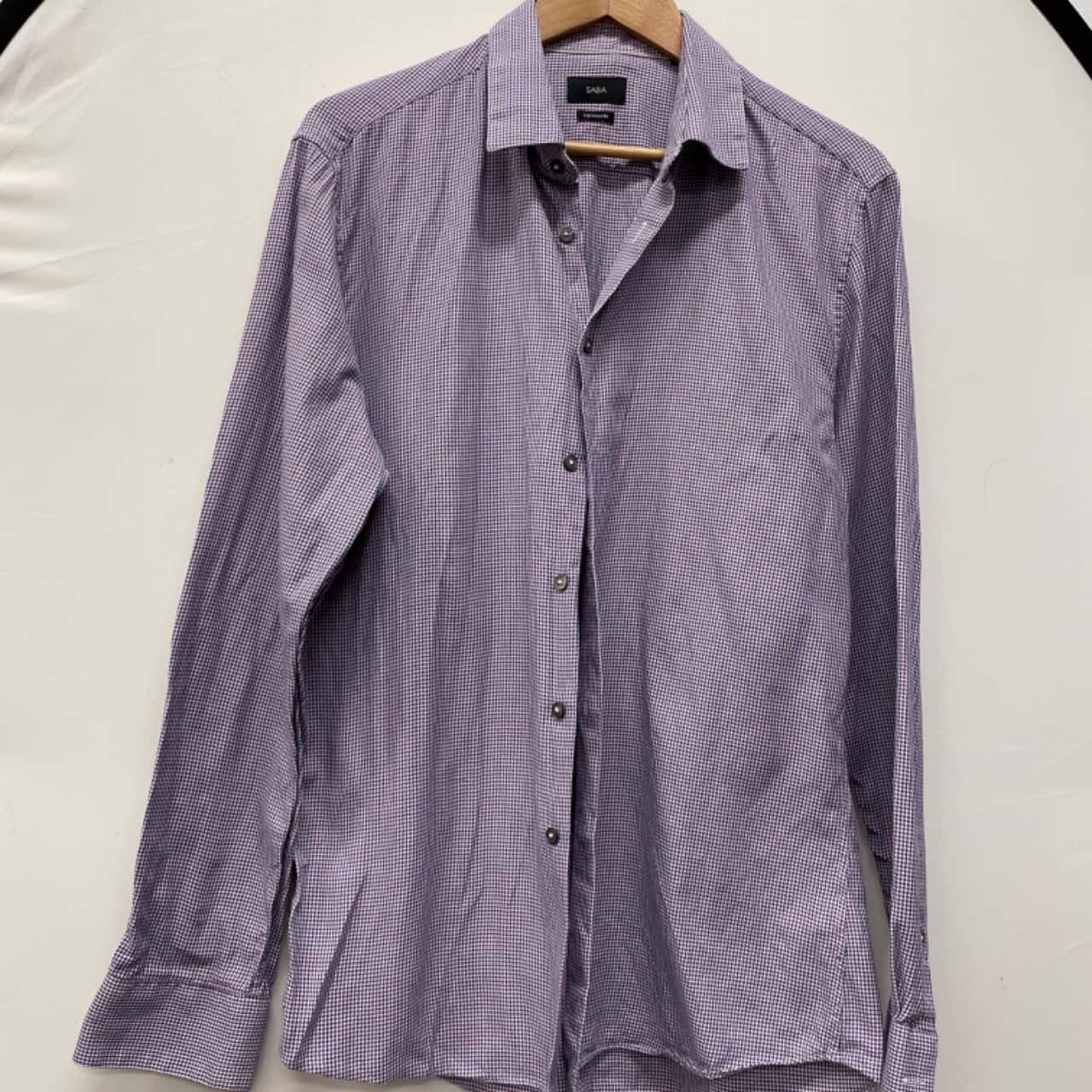 Saba Mens Shirt Size L Long Sleeve Multicoloured / Striped (s)