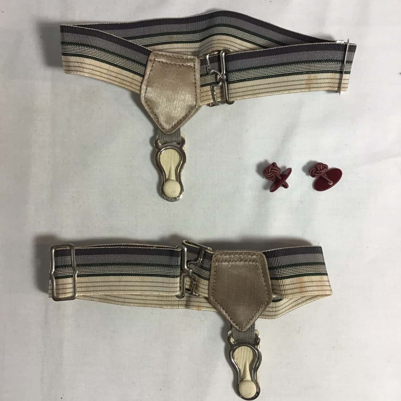 Mens Classique Beige / Green / Grey Garters