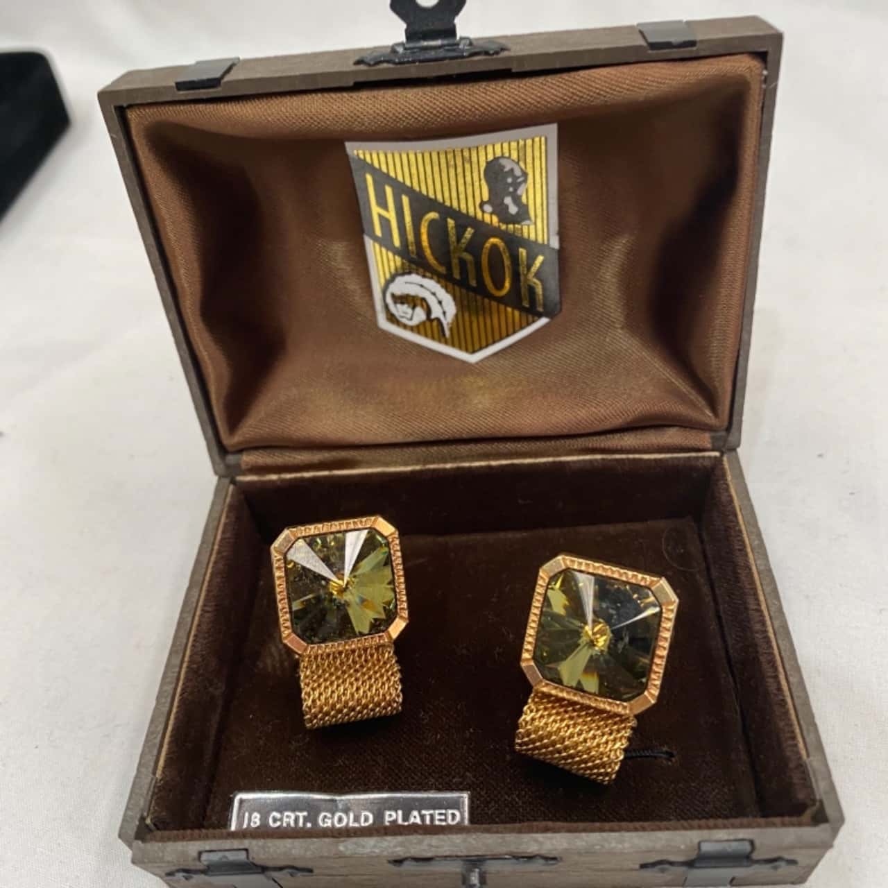 Mens Vintage Retro Hickok Wrap around Cufflinks with Crystal Details in ...