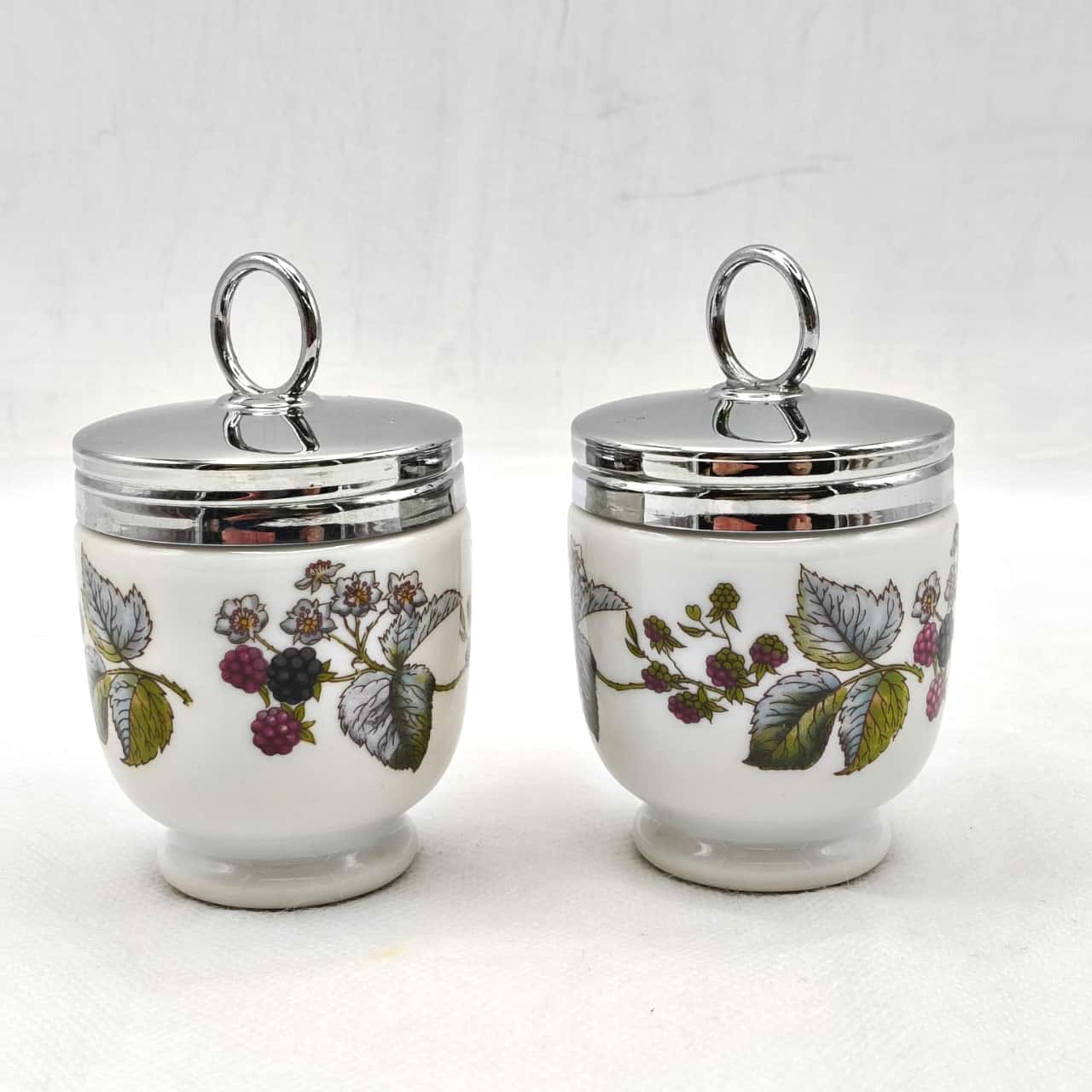 Decorative Country Berry Design Royal Worcester Porcelain Egg Coddlers ...