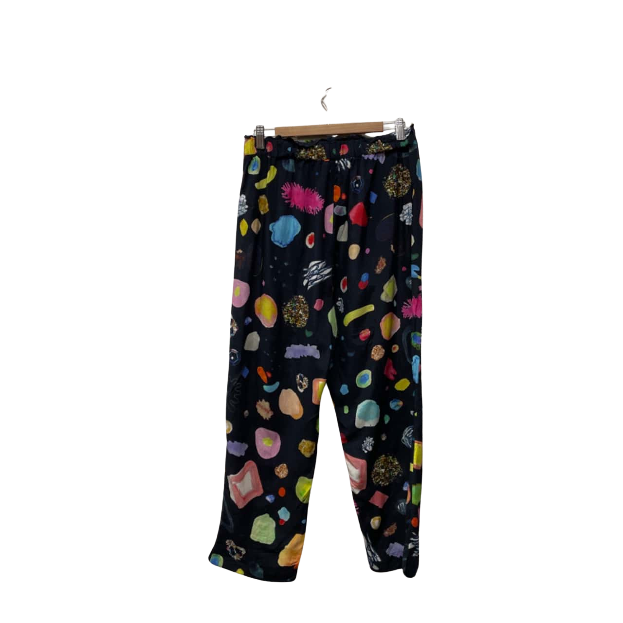 Kindah Khalidy Gorman Womens Size 12 Loose Pants Black / Multicoloured