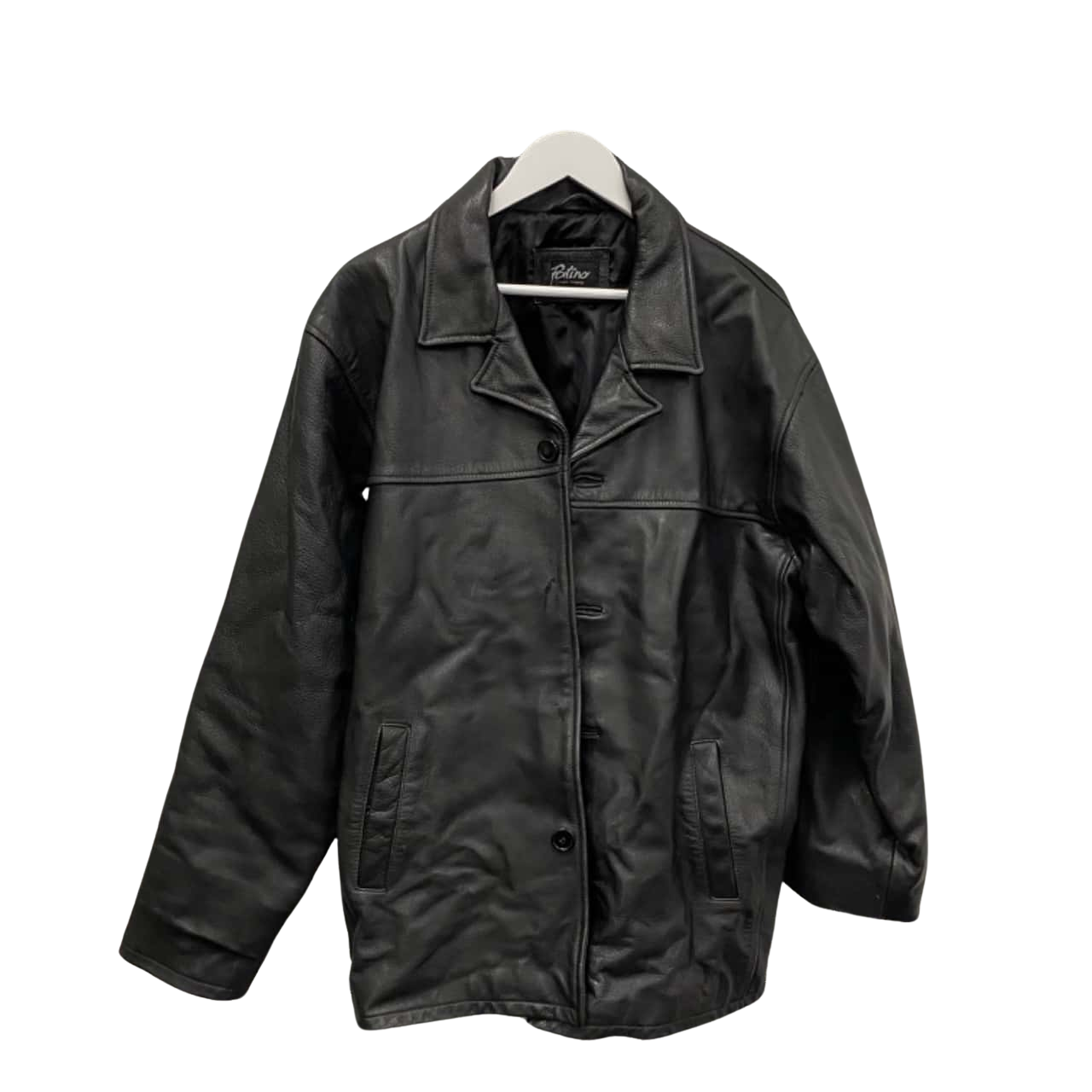 Patino Mens Size L Leather Jacket Black