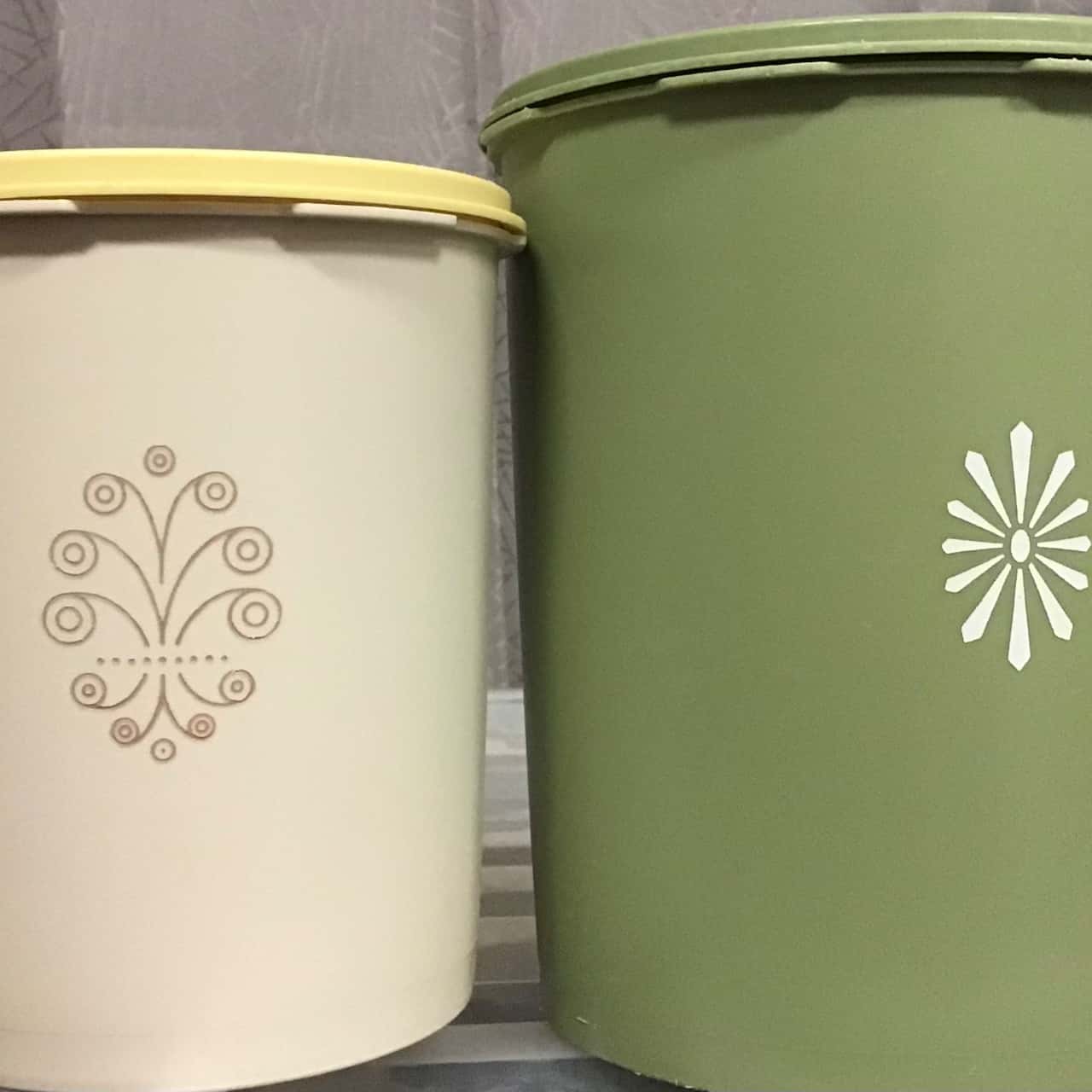 Vintage Avocado Green Tupperware 70s Nesting canisters