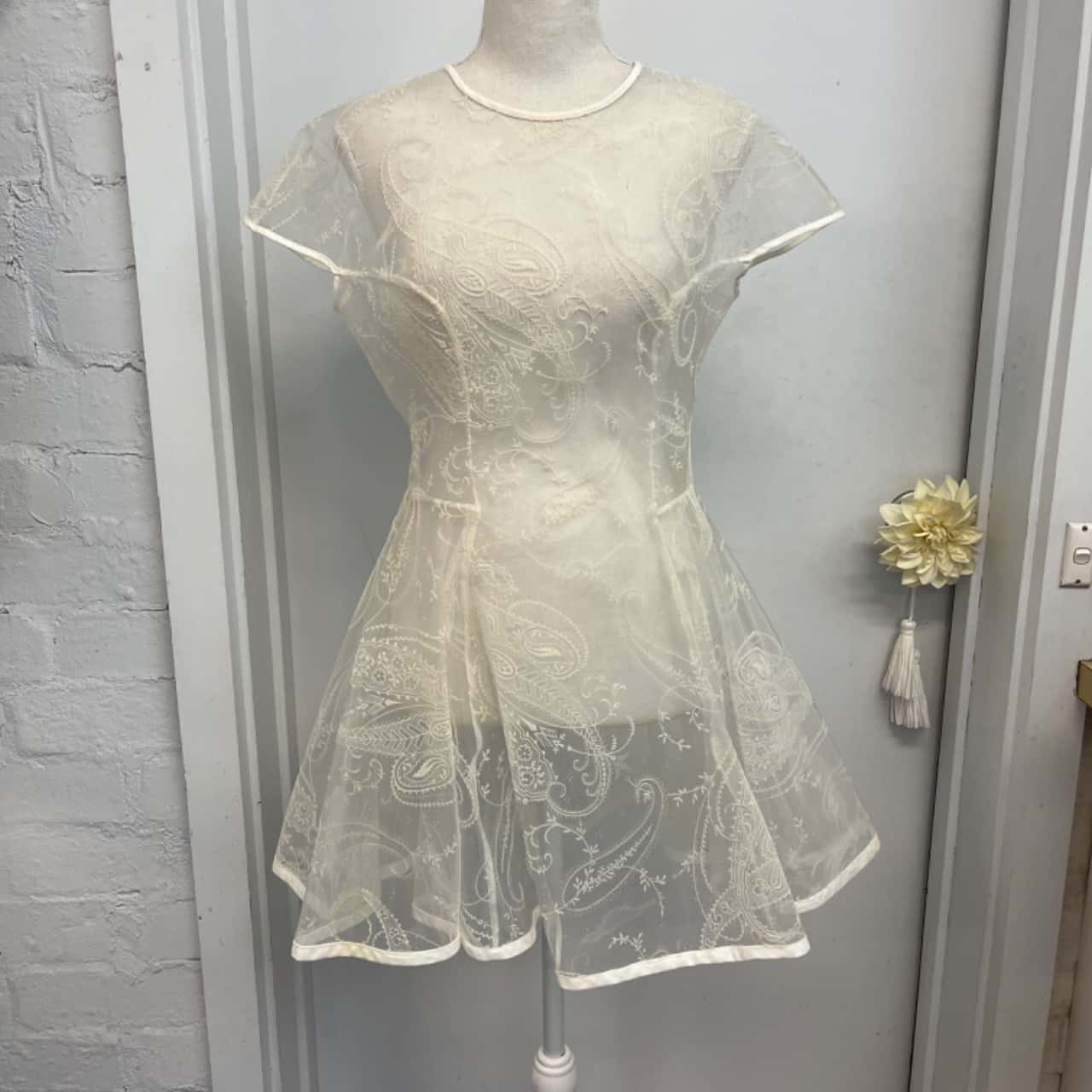 Lover The Label Sheer white Dress. Size S (s)