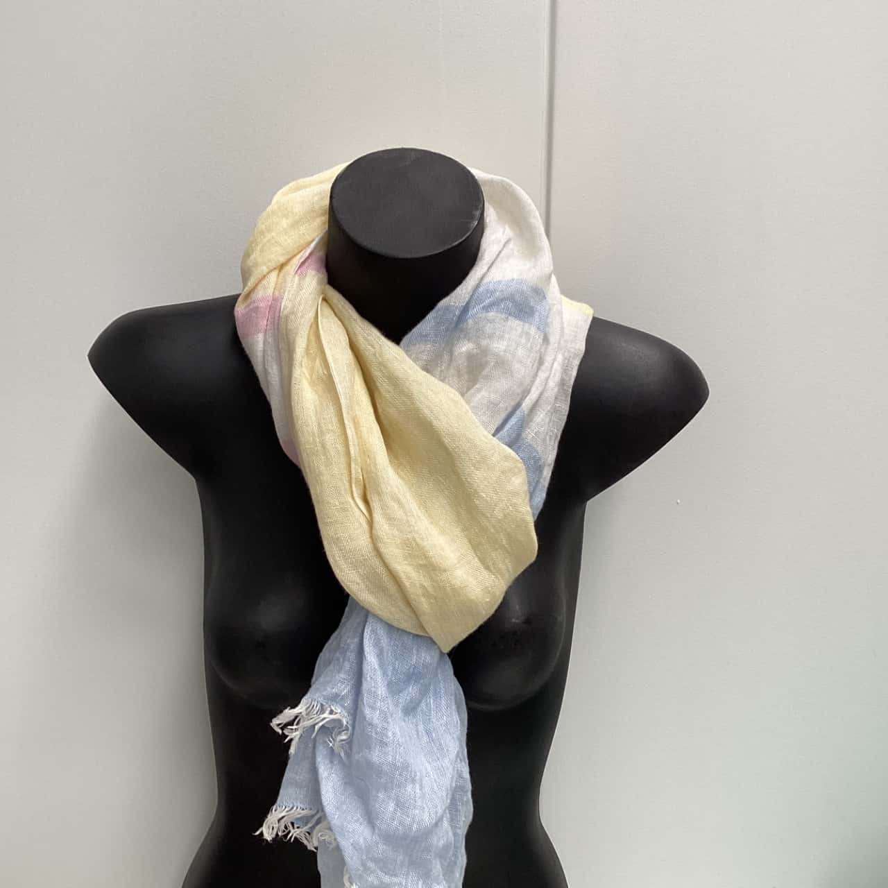 Mario Romano Womens Blue / Pink / White / Yellow scarf