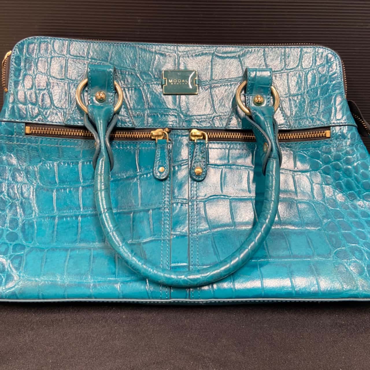 Modalu Womens Handbag Teal Leather
