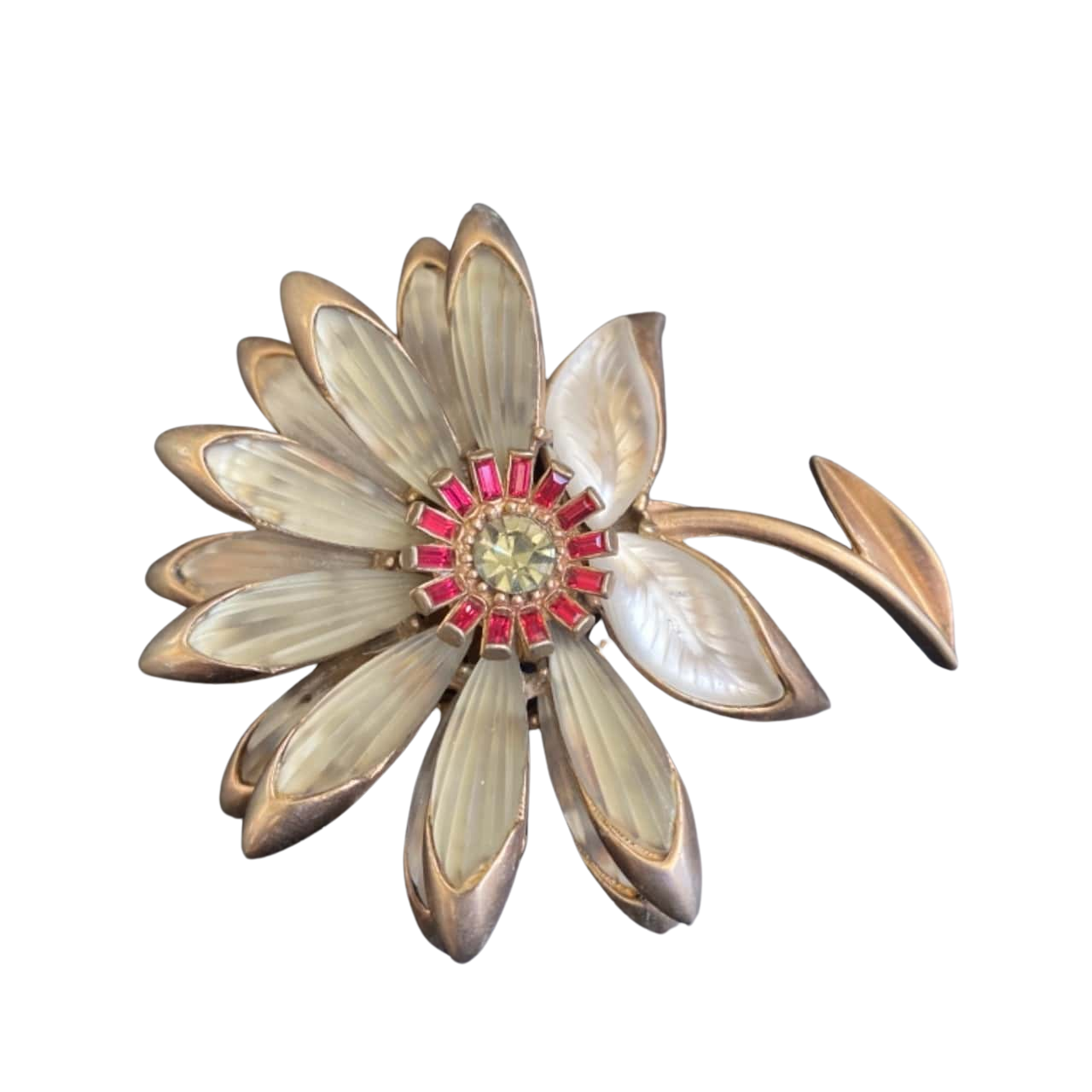 Vintage Womens Brooch Red / Colour Silver (s)