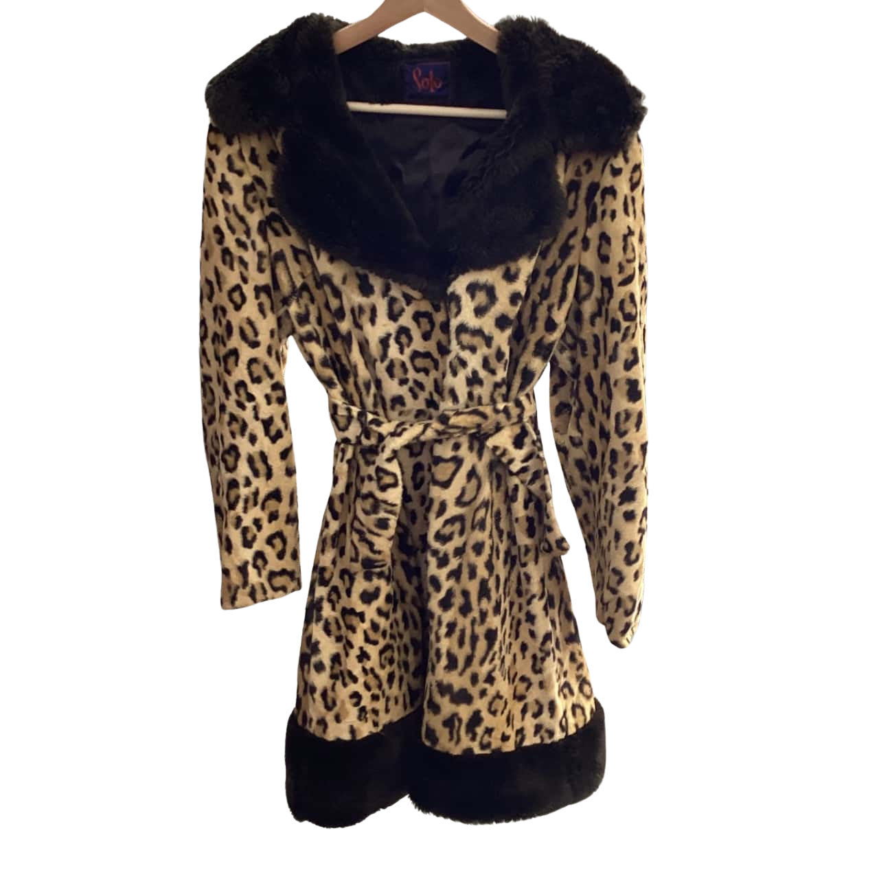 Vintage Solo Womens Size 8 Animal print Hooded Coat(s)