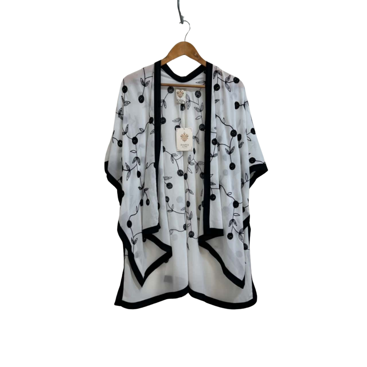 Avamia Open Blouse Size One Size Black White Bnwt