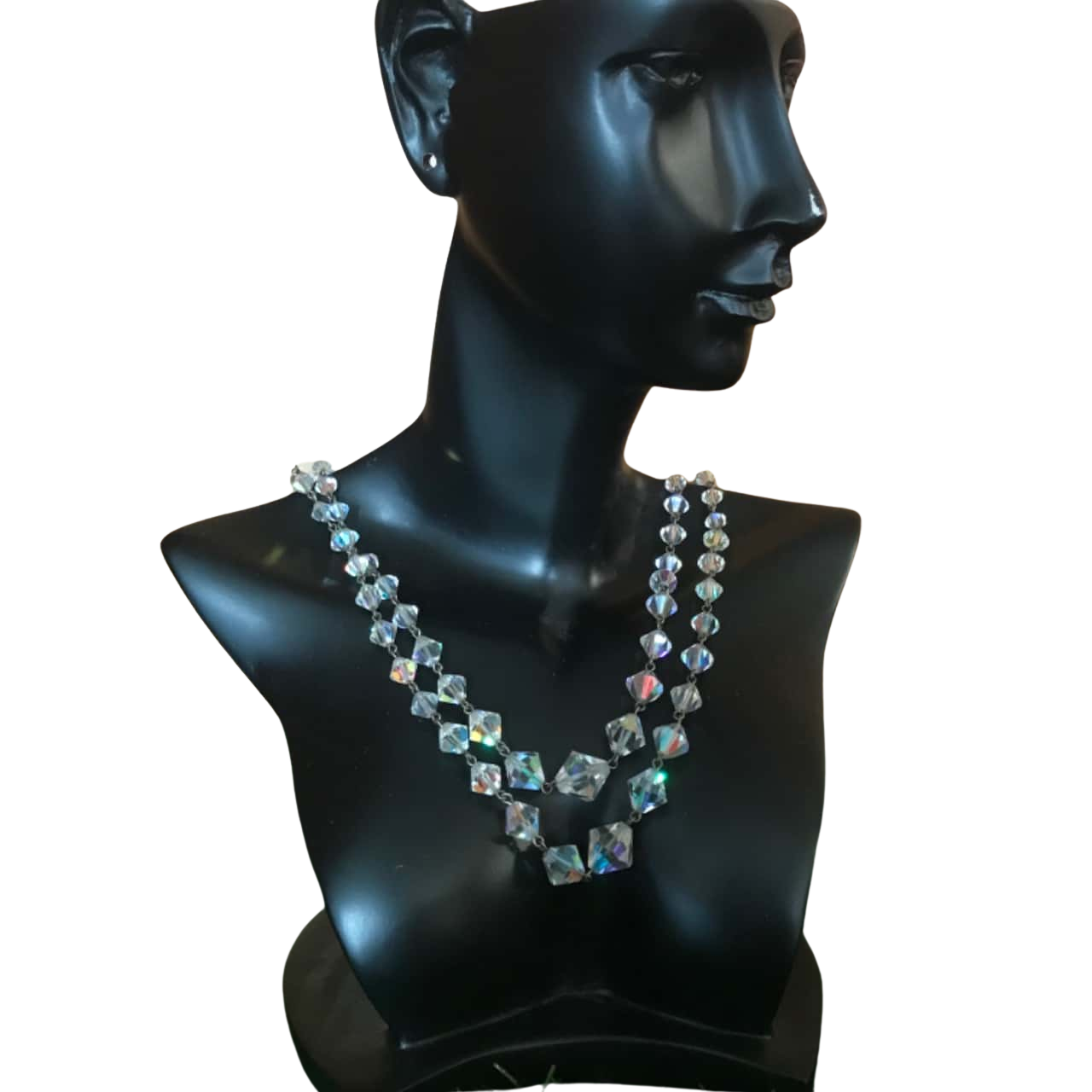 Vintage Rainbow Sparkle Bead Necklace