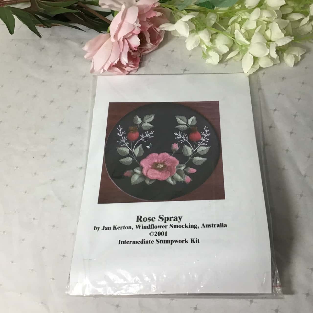 “Rose Spray” Intermediate Stumpwork Kit by Jan Kerton(s)