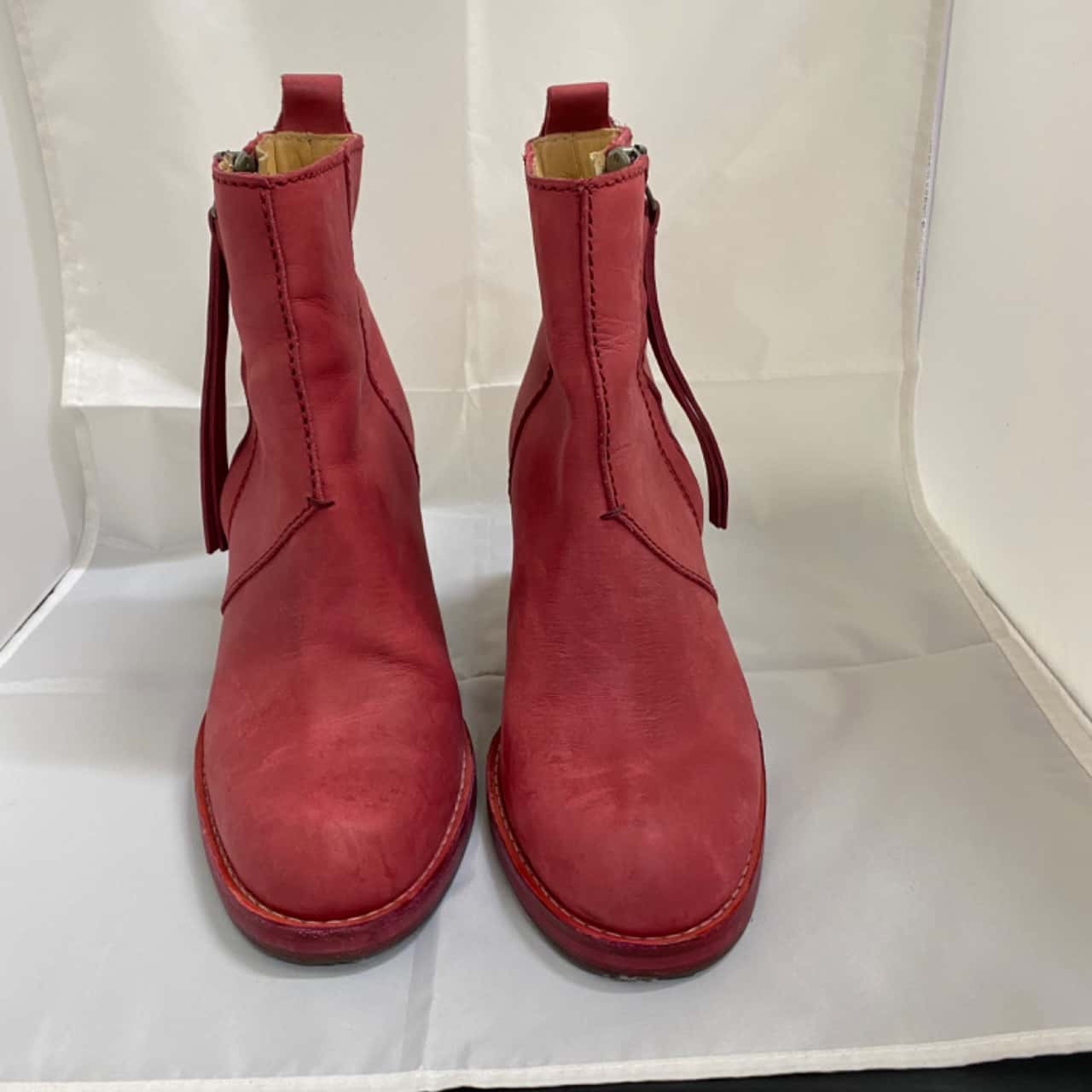 Acne Studios Womens Leather Ankle Boots Size 37 Pink (s)