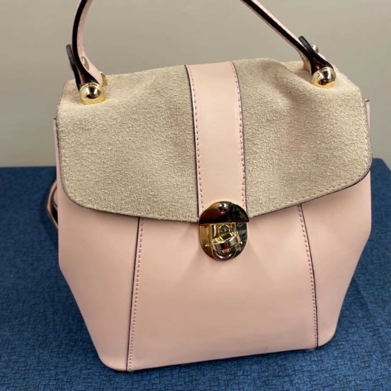 Womens Beige / Pink camellia Roma back pack (s)