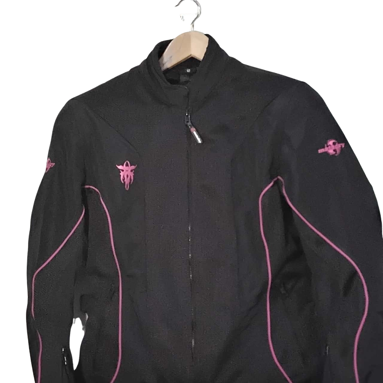 Womens Size 12 Black / Pink Motodry Motorcycle Jacket (s)