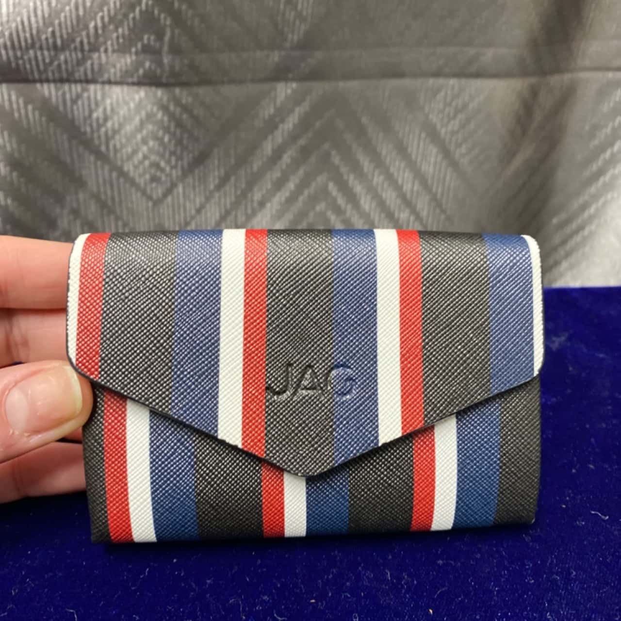 JAG Women's Navy blue Striped Card Holder (s)