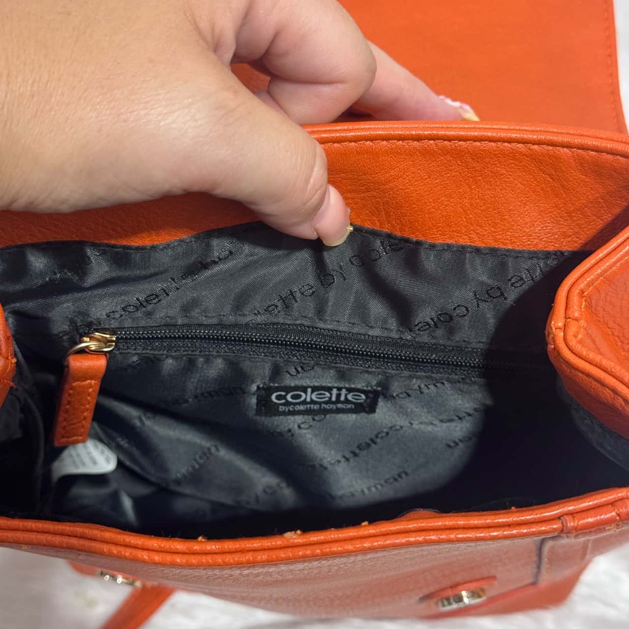 Womens Gold / Orange mini backpack