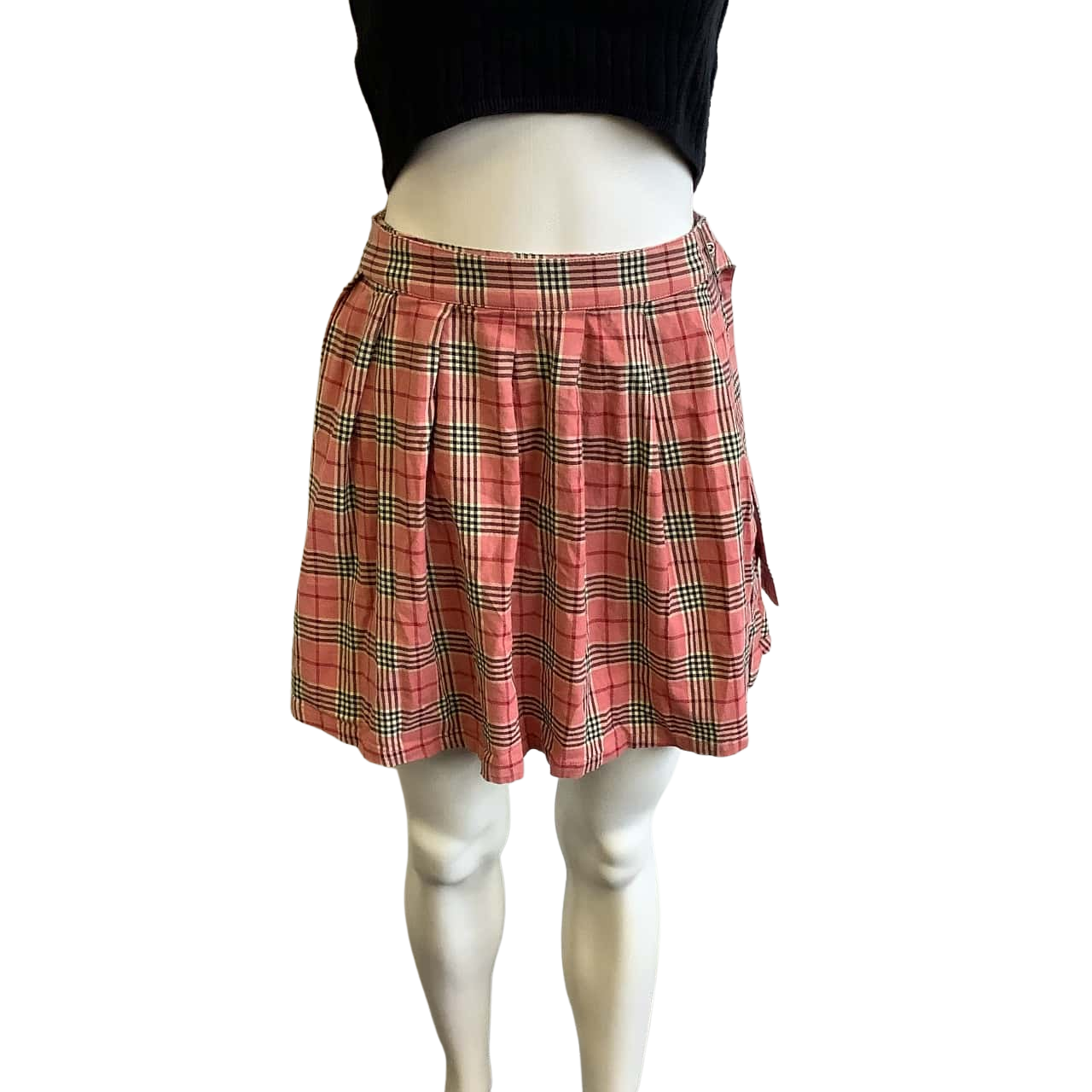 Dangerfield Women's Size 12 Mini Wrap Skorts Pink Checked (s)