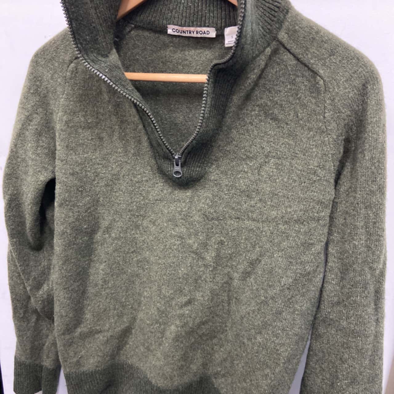 Country Road Womens Size S Quarter Zip Green / Khaki