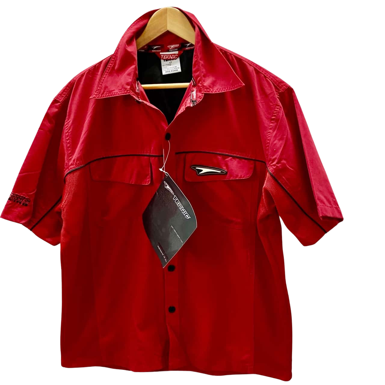 Teknic Racing Mens Red Short Sleeve Shirt Size L
