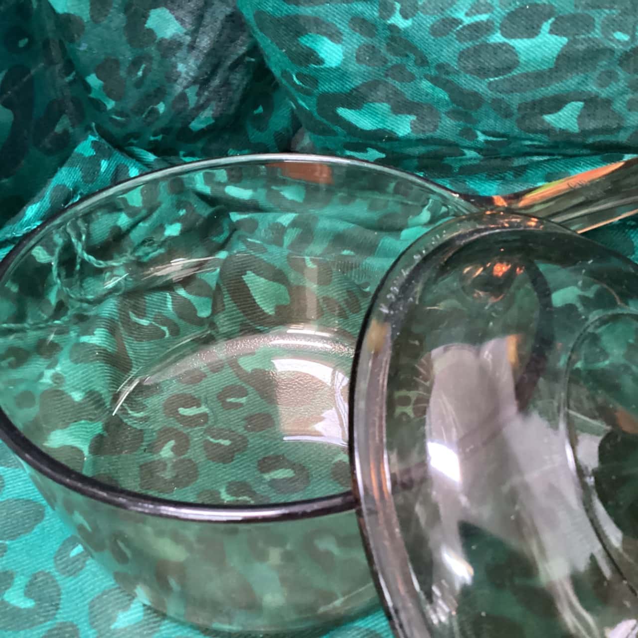 Vintage Corning Vision Amber Glass Saucepans with Lids.