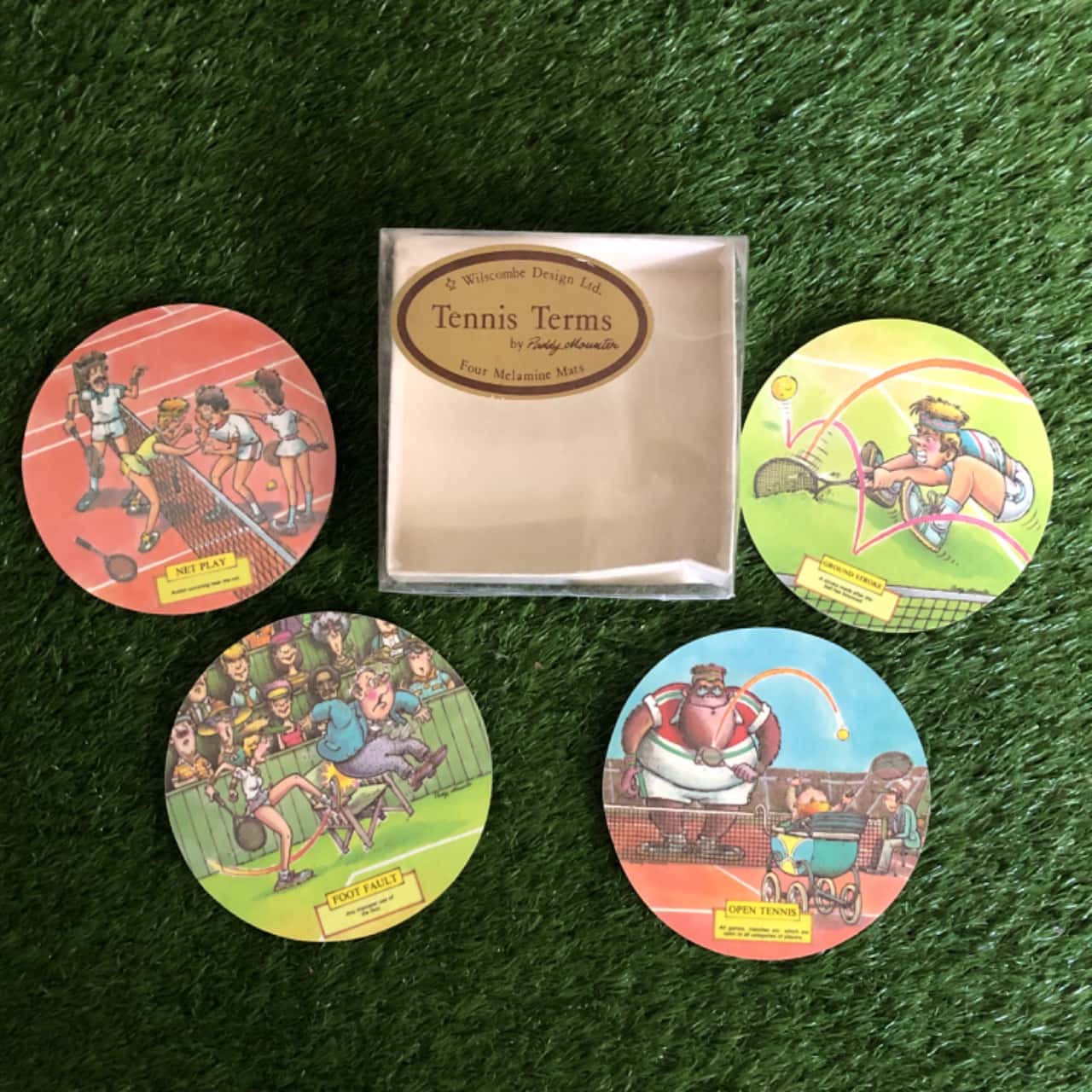 Tennis Terms By Paddy Mounter Melamine Coasters (Boxed)(s)