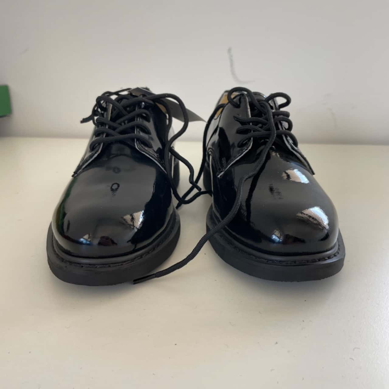 JM Black Leather Shine Shoes Size 6