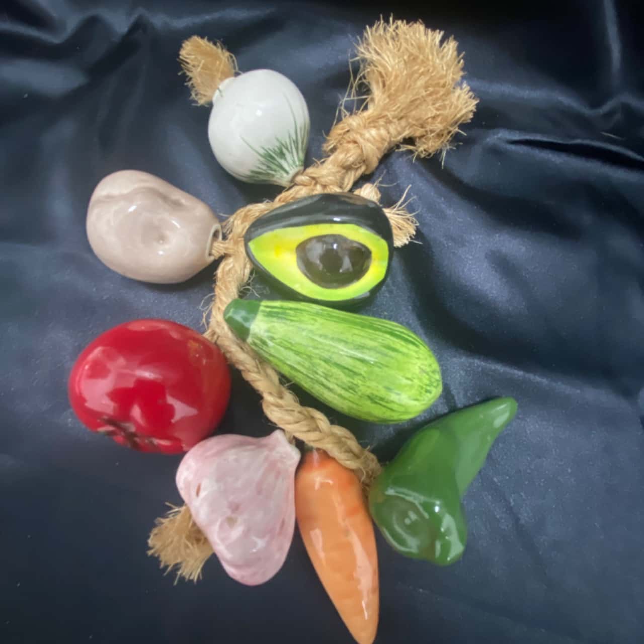 Vintage Rope With Hanging Vegetables