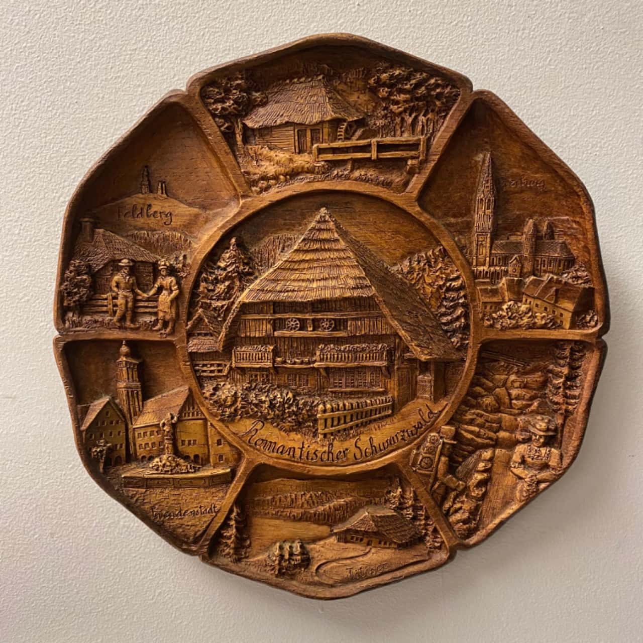 German carved wood wall hanging (s)