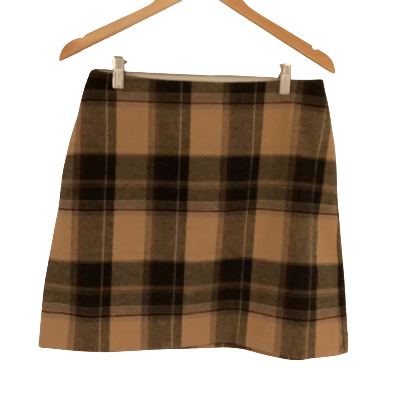 Uniqlo Womens Size 6 A Line Brown Check