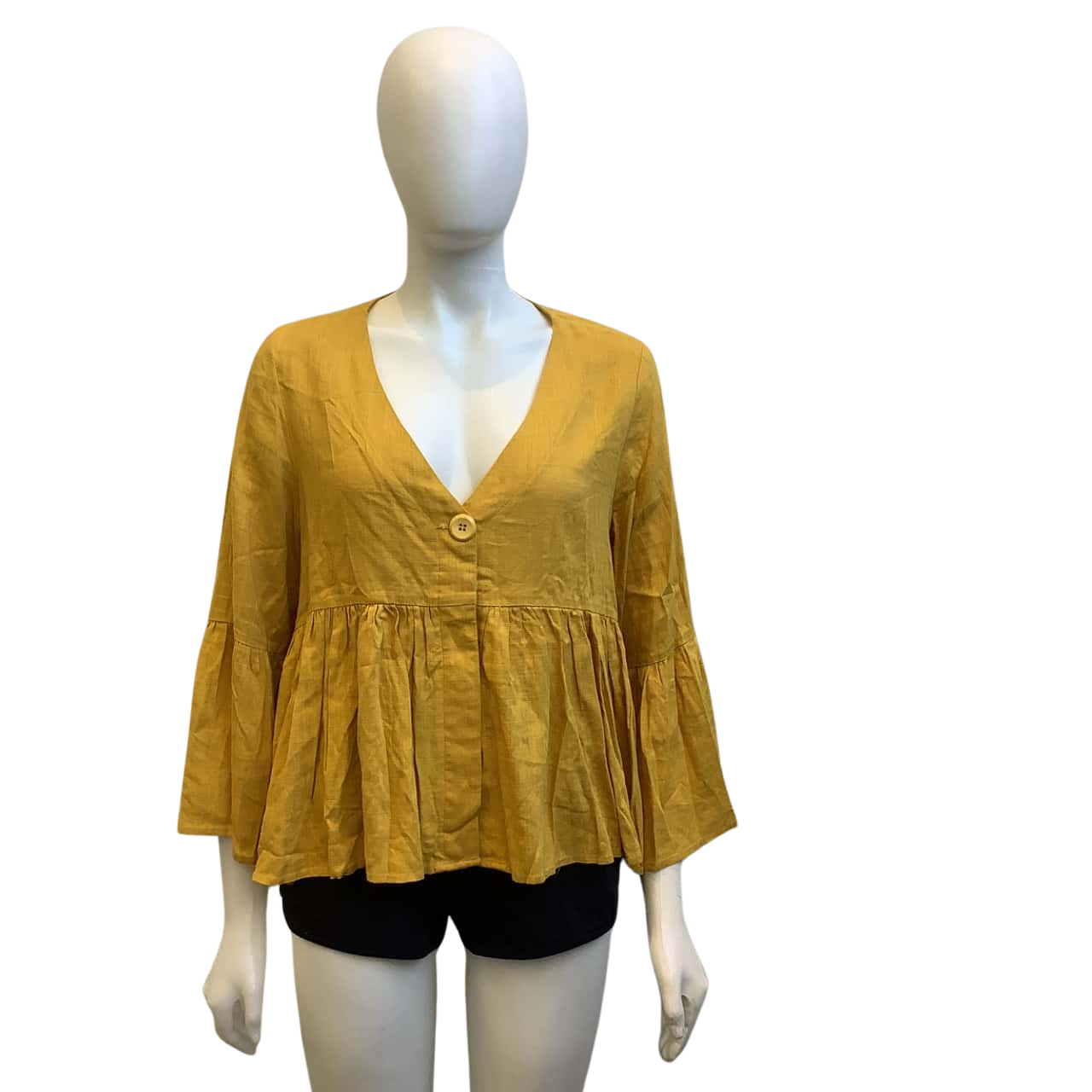 Soul Sparrow Womens Size 11-12 Linen Blend Top Mustard(s) - Used Very ...