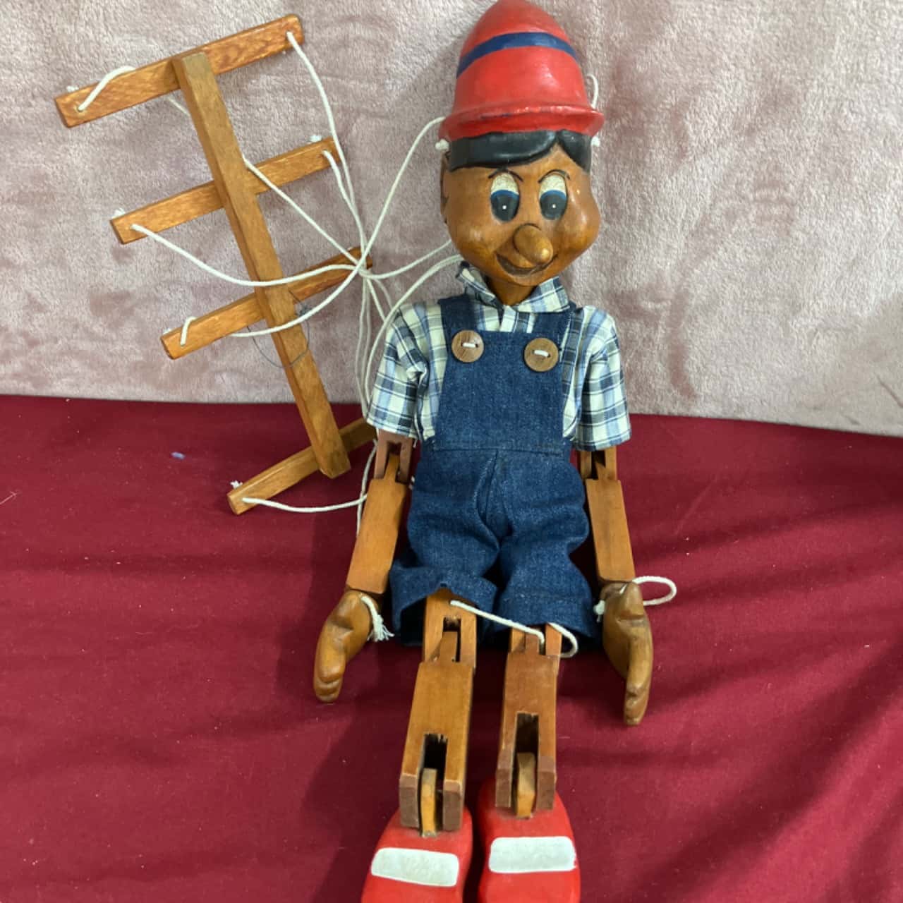Vintage Pinocchio Hand Carved Wooden Marionette / Puppet (s)
