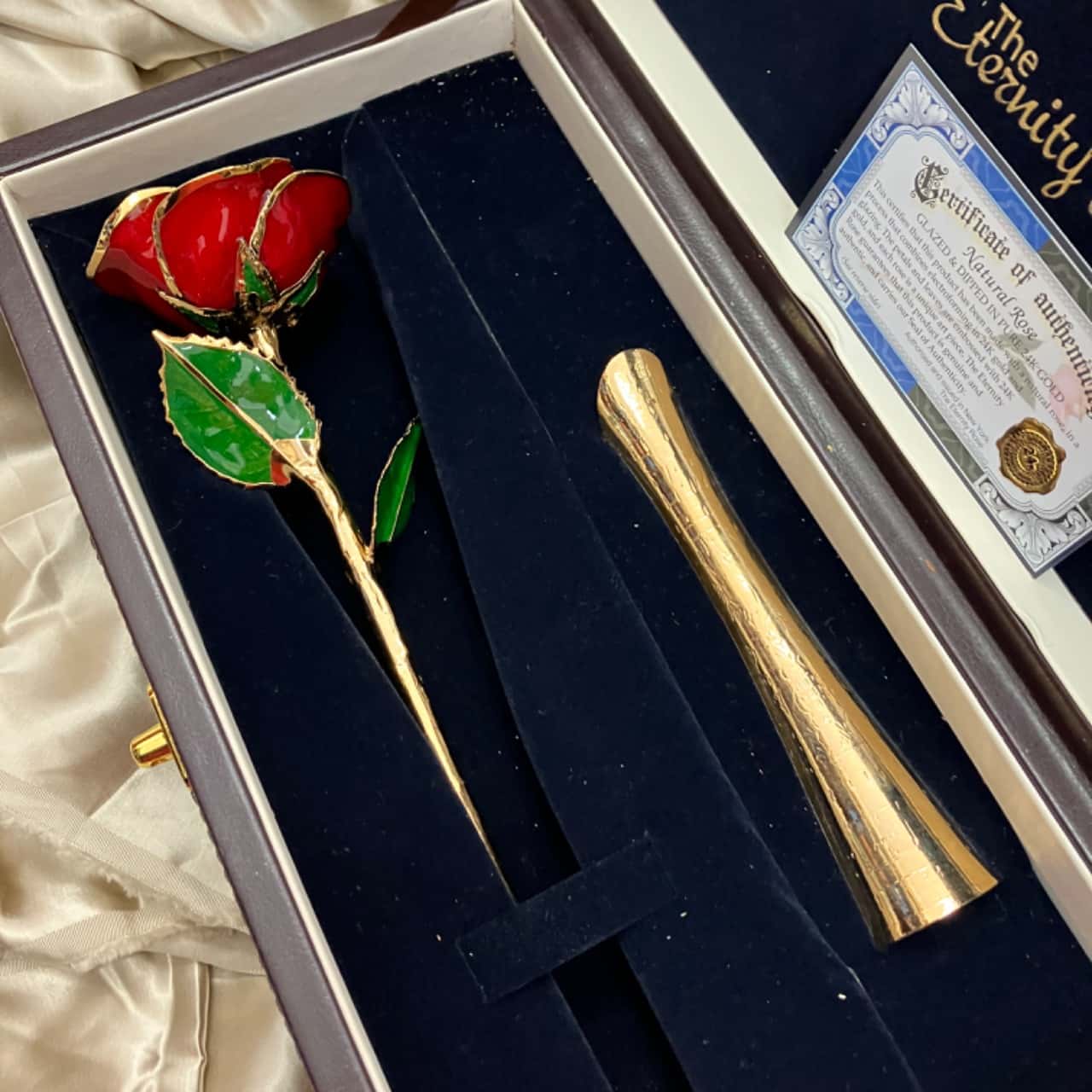 The Eternity Rose Glazed & Dipped pure 24k gold (s)