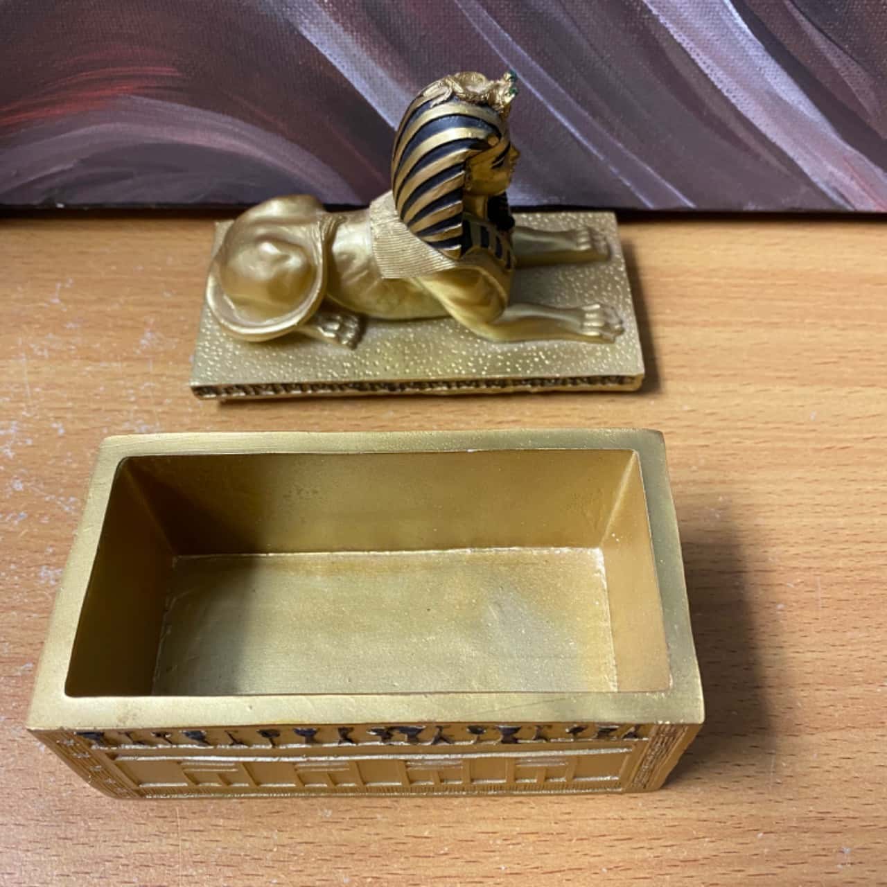 Stunning pharaoh tiger trinket box- metal (s)