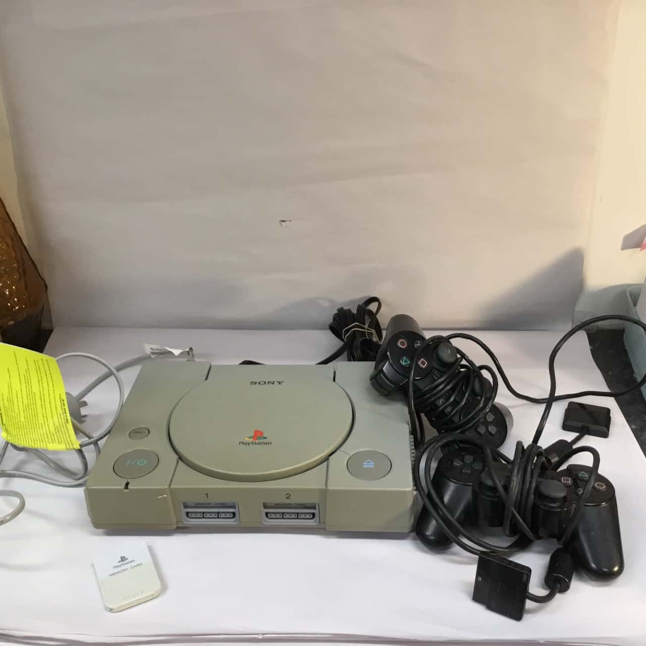 Vintage PlayStation 1 Console & 2 Controllers Works Untested