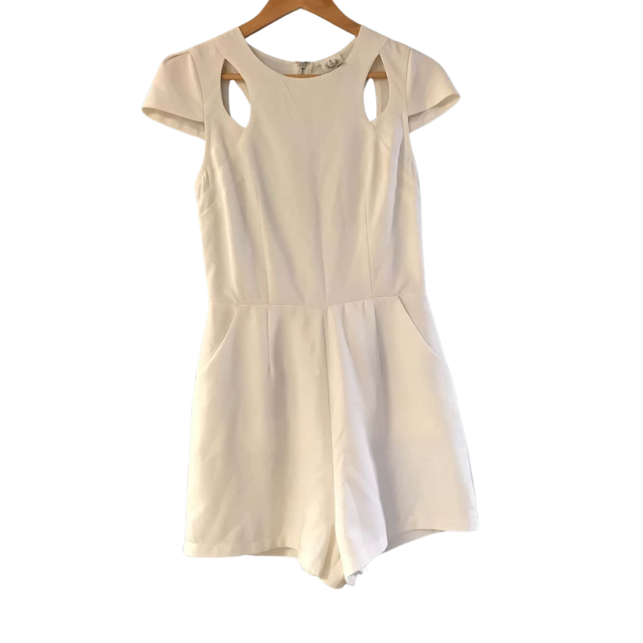 Angel Biba Womens Size 8 Short Sleeve, Short Leg in White