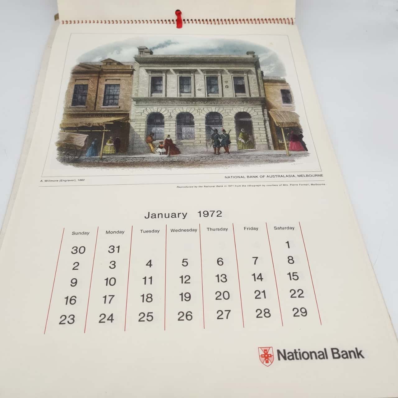 12 Vintage National Bank Calendars With Historical Australiana Themes(s)
