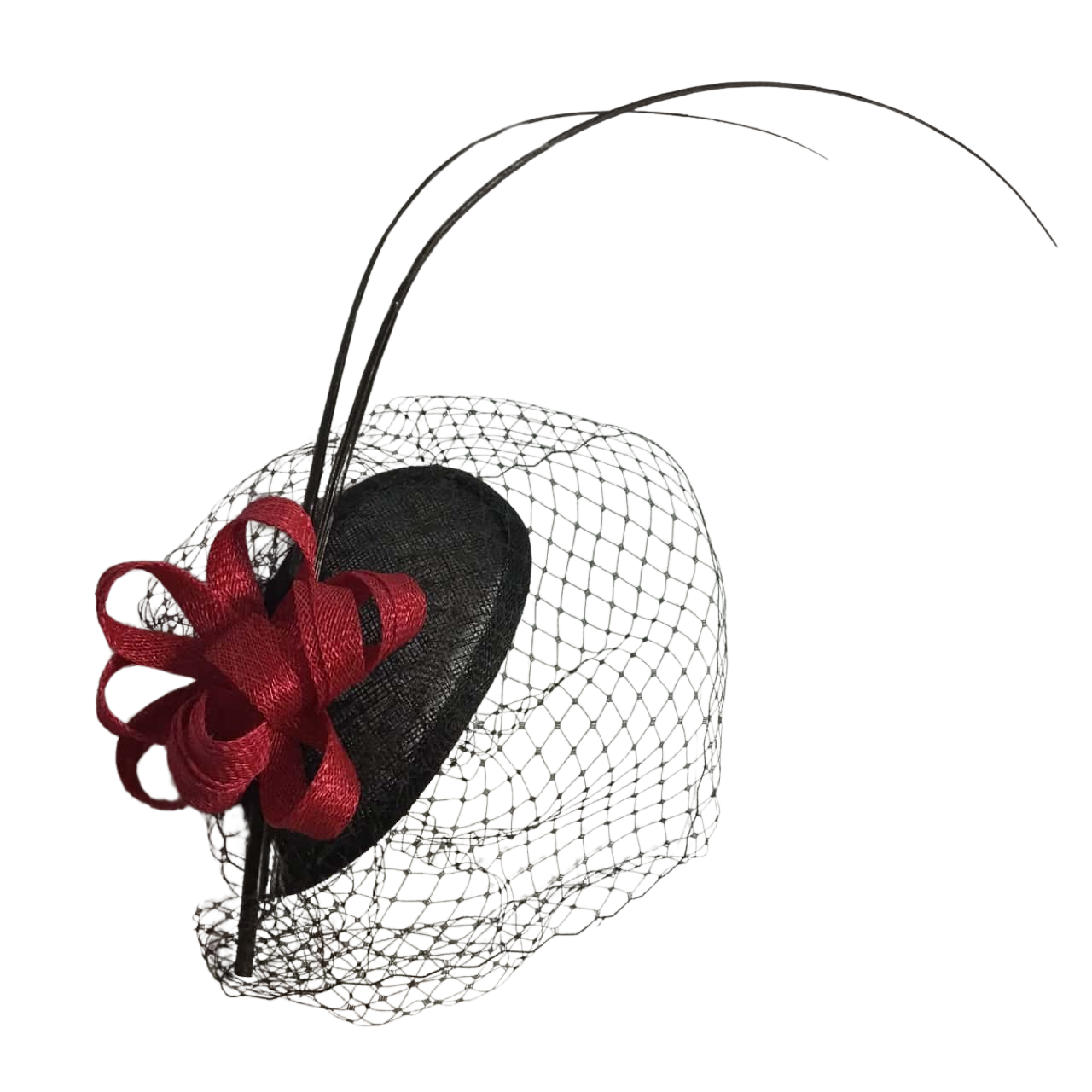 Gregory Ladner Womens Black / Red Fascinator