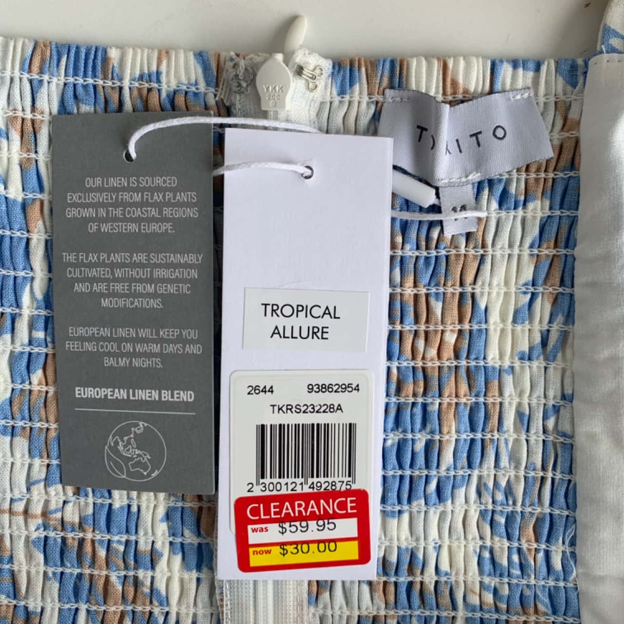 Tokito Size 14 Blue Linen Cropped Top(s)
