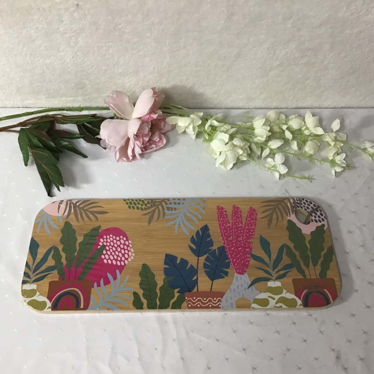 Lisa Pollock Multicoloured Pattern Rectangular Bamboo Serving Platter ...