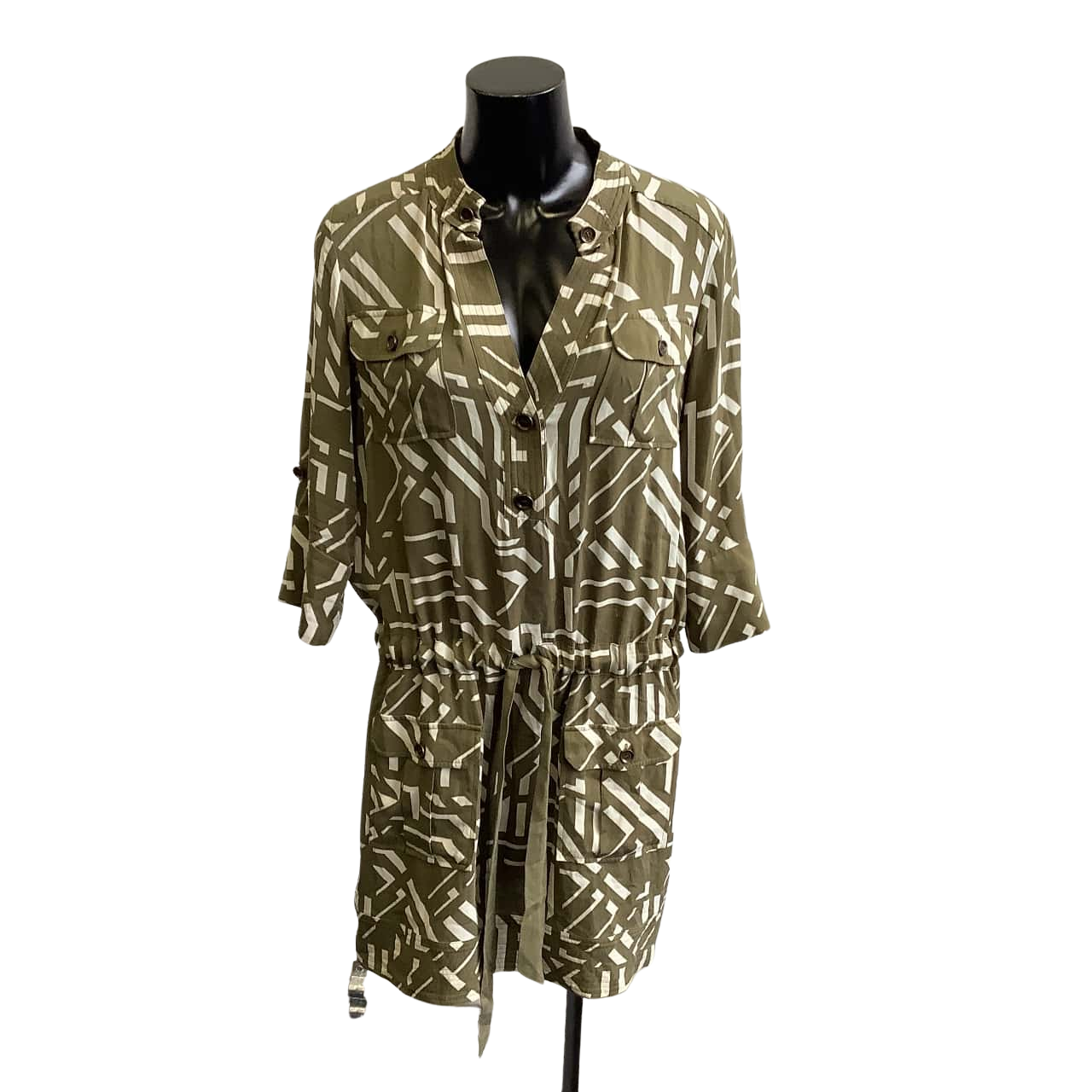 Diane Von Furstenberg Womens Size 14 Silk Blend Long Sleeve Midi Dress
