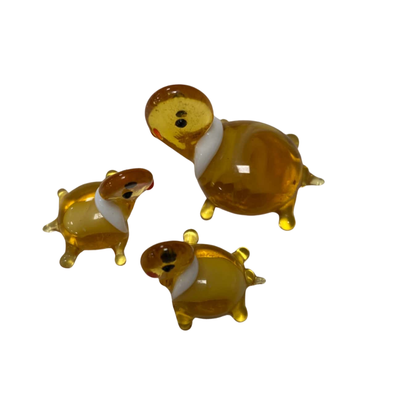 Miniature hand blown glass turtles